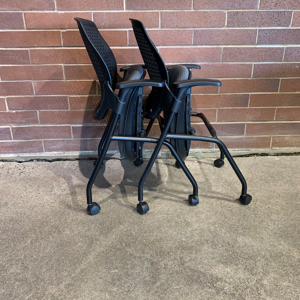 Pre-Owned Global Roma Nesting Chair, Grey Fabric - Black Frame ...