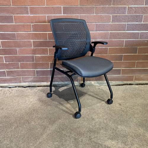 Pre-Owned Global Roma Nesting Chair, Grey Fabric - Black Frame ...