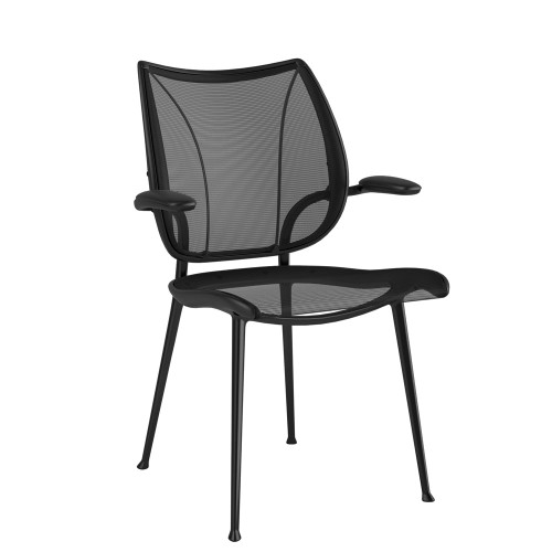 Humanscale Liberty Side Chair, Black Monofilament Stripe - Everything ...