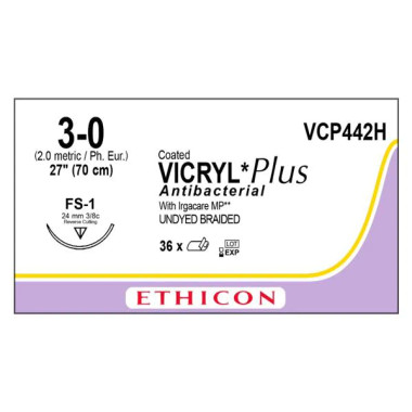 Ethicon VCP442H Coated Vicryl Plus Antibacterial Sutures - Coated ...