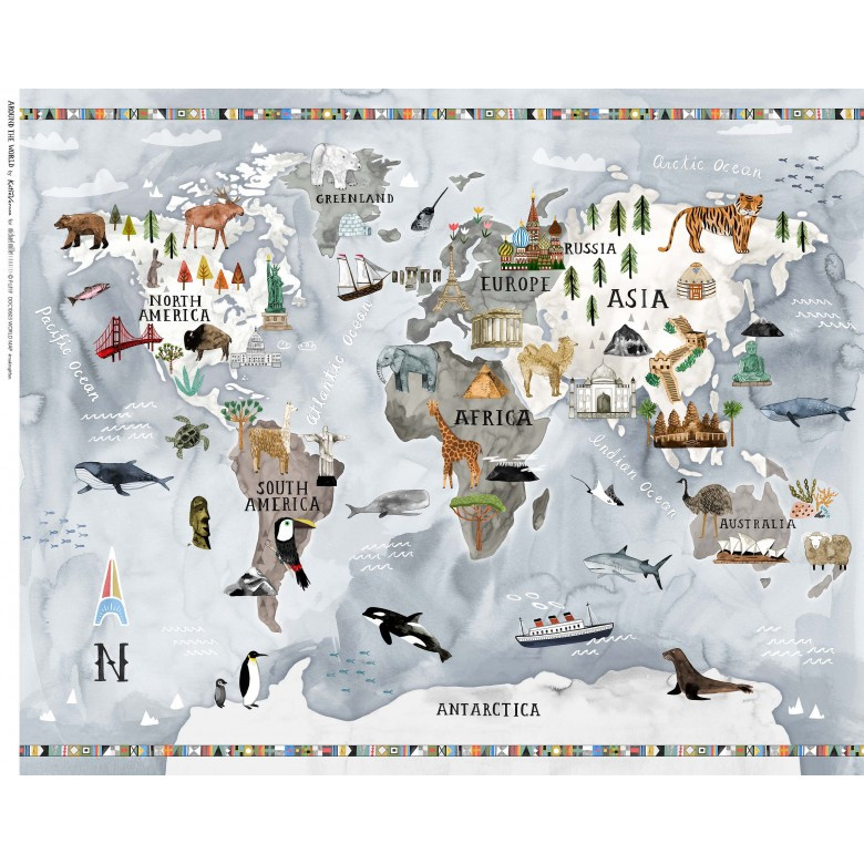 World Map- 36" Panel