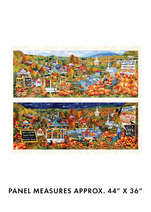 Fall Seasons Panel Multi - The Iowa Quilt Block