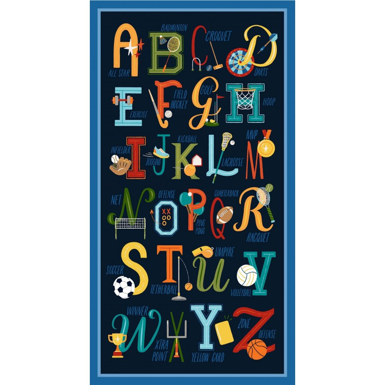 All Star Alphabet Panel - The Iowa Quilt Block