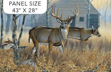 Whitetail Woods Panel 43" x 28" - The Iowa Quilt Block
