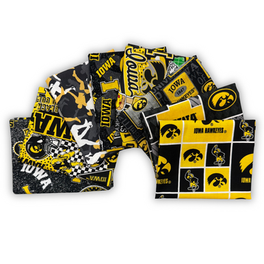 University of Iowa 8 Piece Fat Quarter Bundle - The Iowa Quilt Block