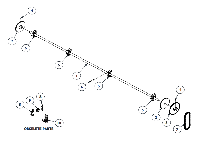 Gravel Guard: Front Shaft Assembly (Chain Drive)
