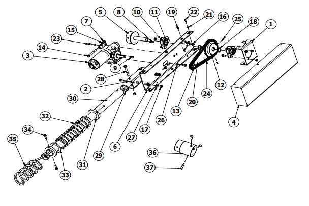 Side Kick 2: Front Swing Arm & Motor Drive Assembly w/ #40 Chain Drive