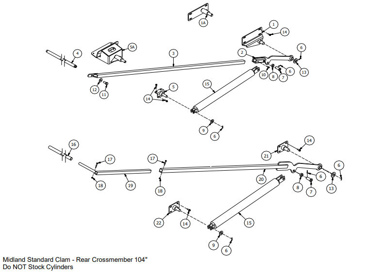 Midland Dual Cylinder Pivot Arm Assembly