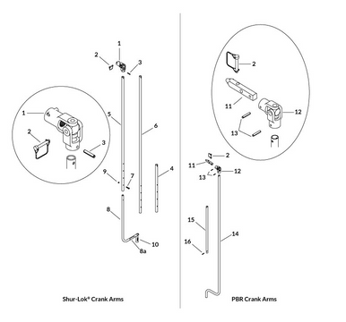 Standard Shur-Loc® Crank Arm Kit: 33" Ext.