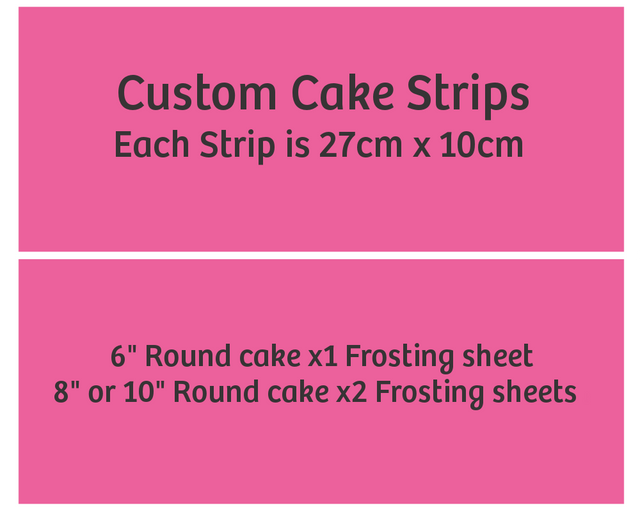 Edible frosting cake strips