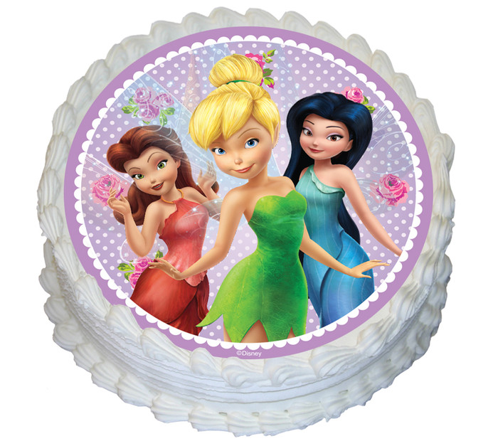 Tinkerbell round cake edible image topper