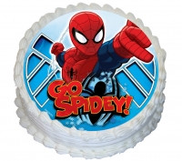 Marvel spiderman round cake edible image topper