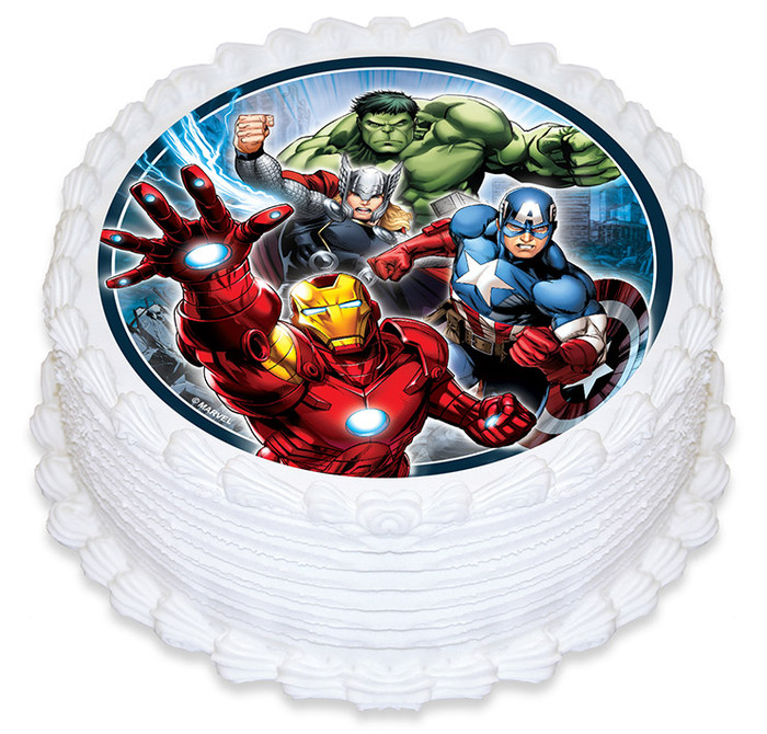 Avengers 16cm Round licensed topper - Edible Image Printing