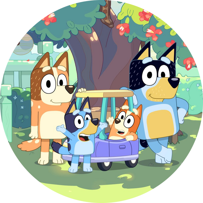 Bluey's family 16cm round licensed topper - Edible Image Printing