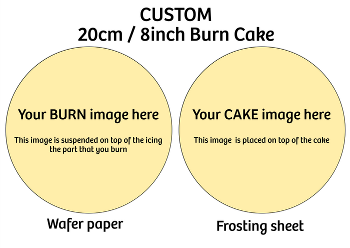 20cm / 8inch CUSTOM Burn Cake