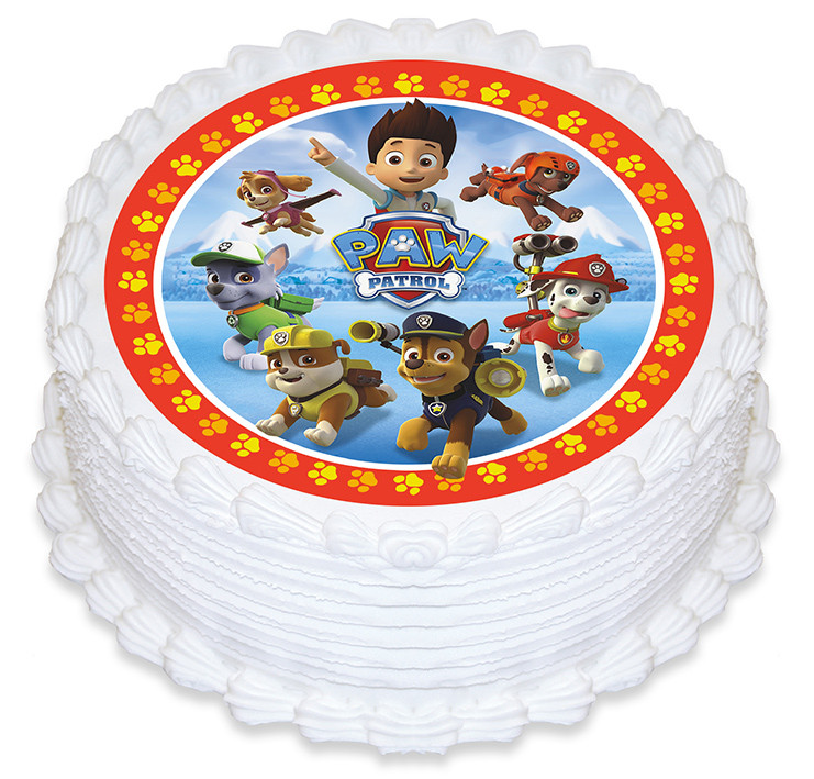 Paw Patrol 16cm Round licensed topper - Edible Image Printing