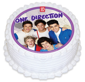 One direction round cake edible image