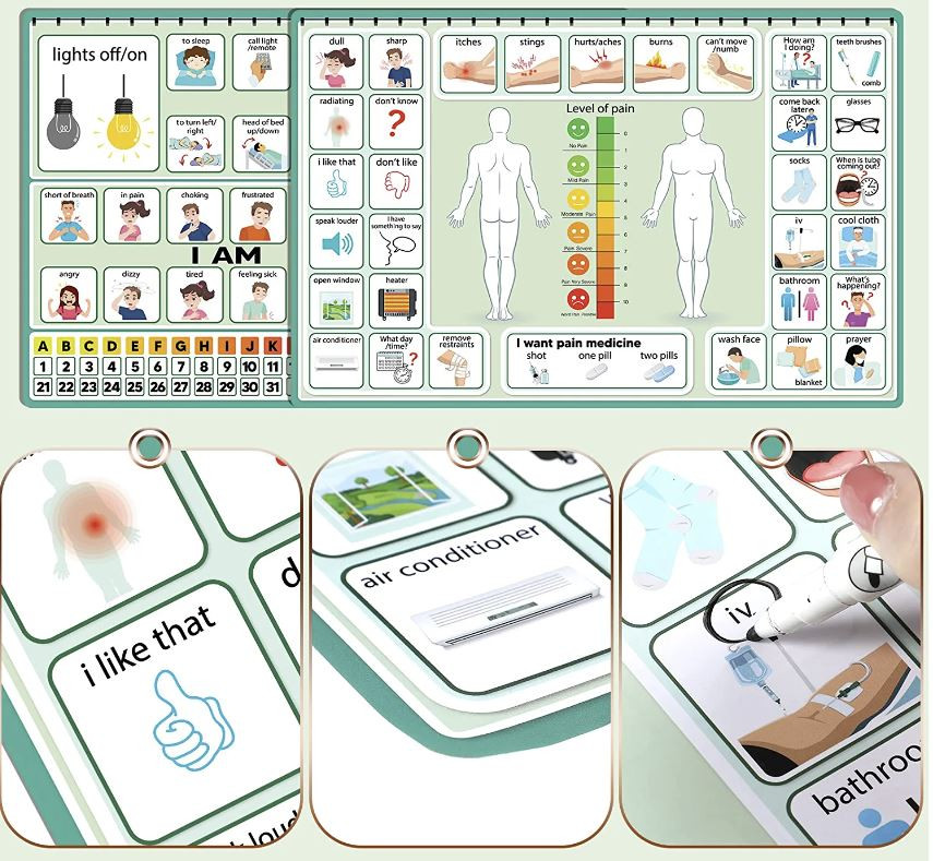Extra Large Patient Picture Communication Board for Adults, Children ...