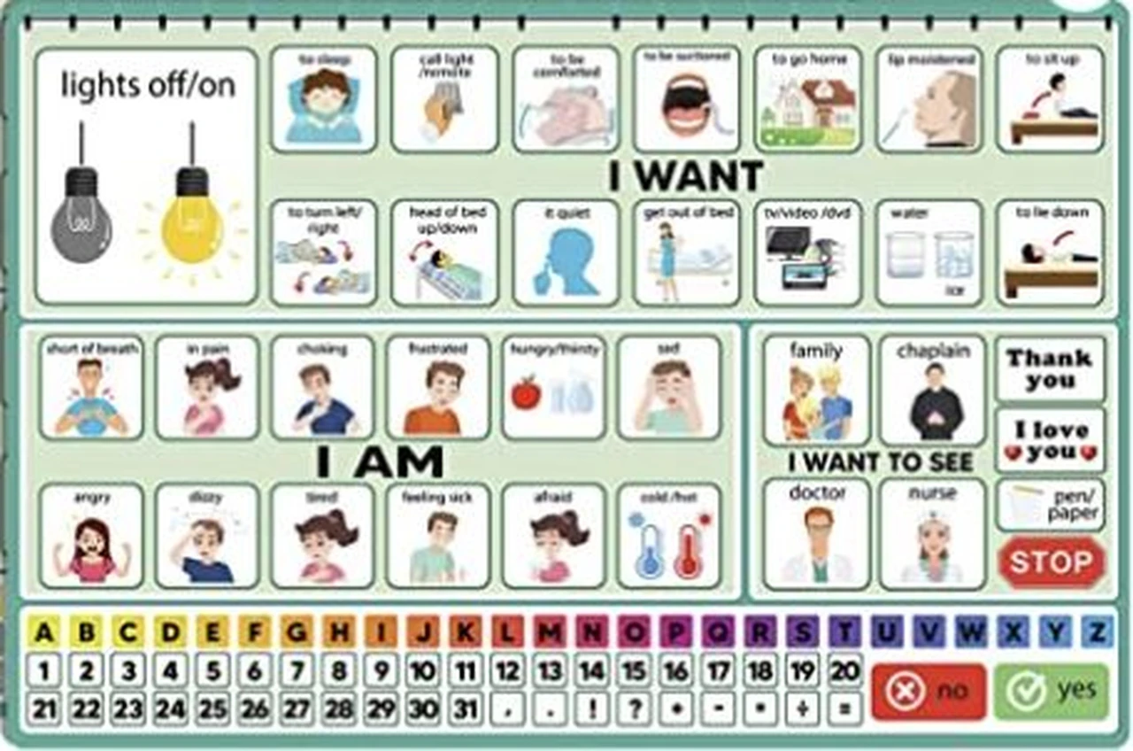 Extra Large Patient Picture Communication Board for Adults, Children ...