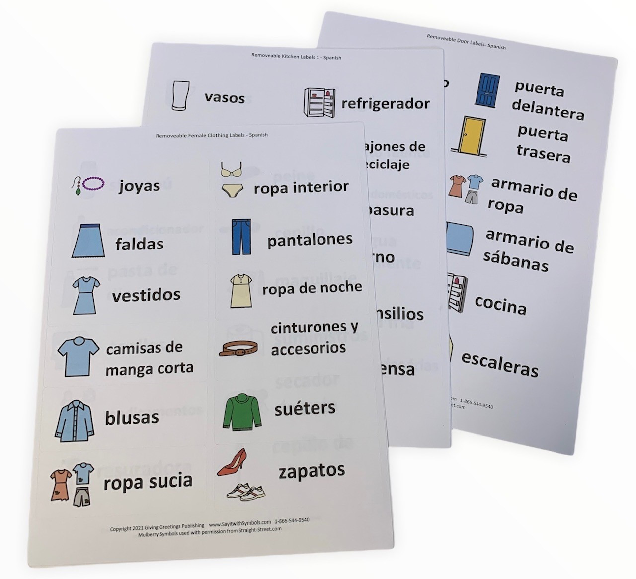 Spanish Picture Communication Cards | Say it with Symbols
