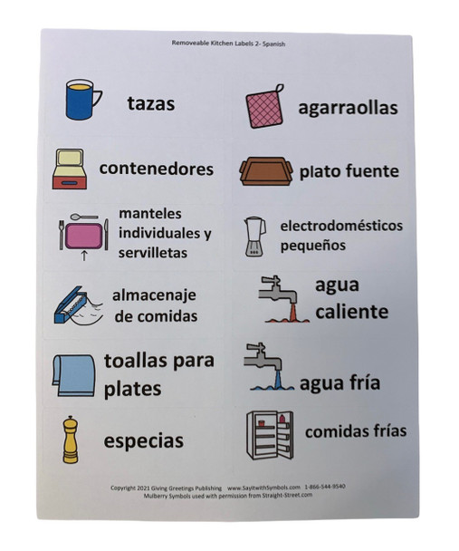 Printable Household Memory Labels in Spanish | Say it with Symbols
