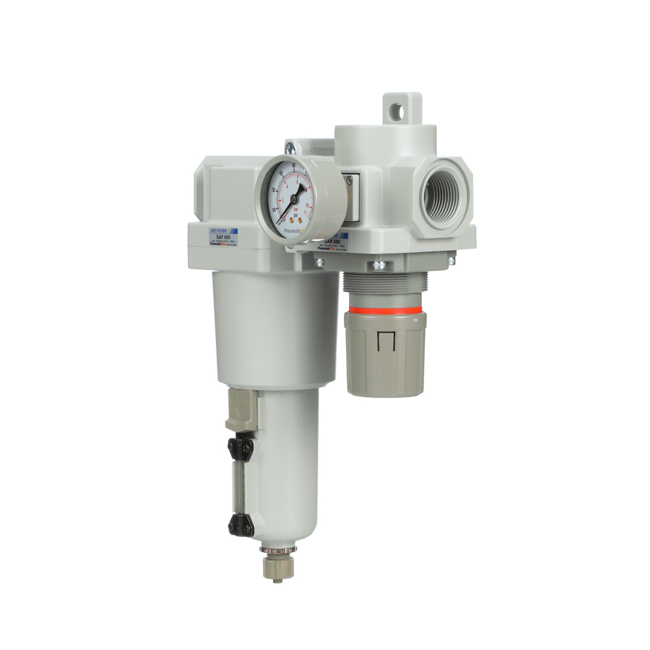 Compressed Air Filter Regulator Combo | PneumaticPlus SAU620-N10G | 1" NPT