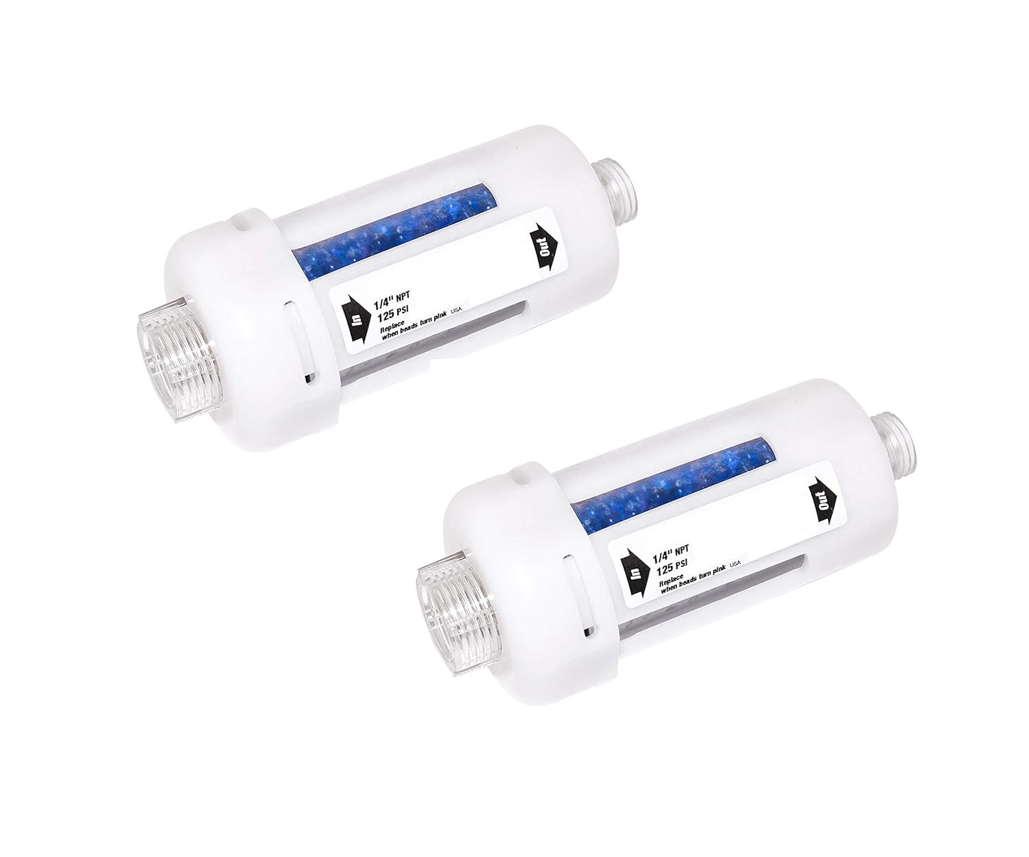 PneumaticPlus DFD-10 In-Line Desiccant Dryer | 1/4" NPT, 125 PSI, 15 ...