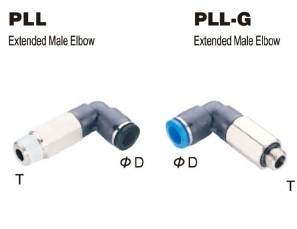 Push-To-Connect Fitting - Extended Male Elbow - PneumaticPlus