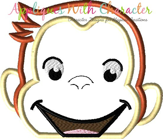 Curious George Peeker Applique Design by Appliques With Character