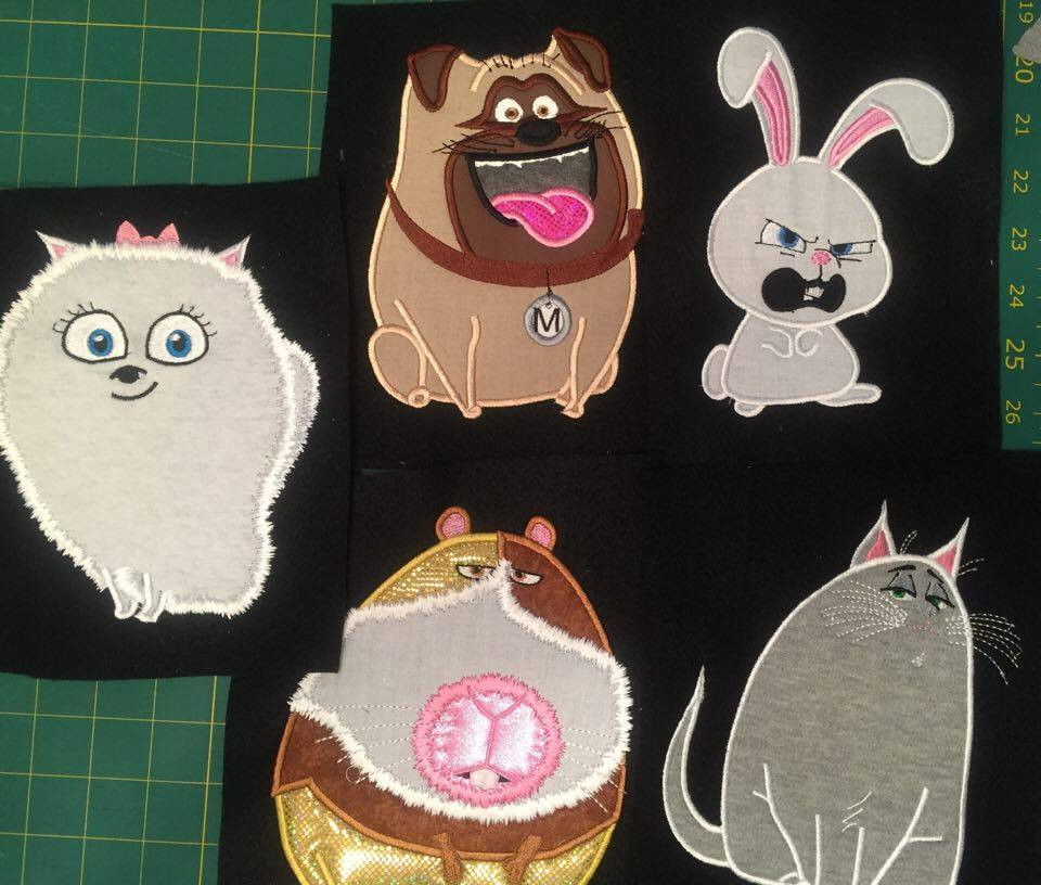 Pets Movie Snowball Applique Design by Appliques With Character