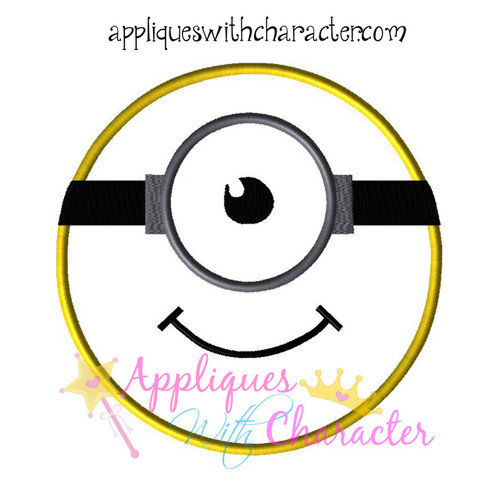 Minion Round Face Applique Design by Appliques With Character