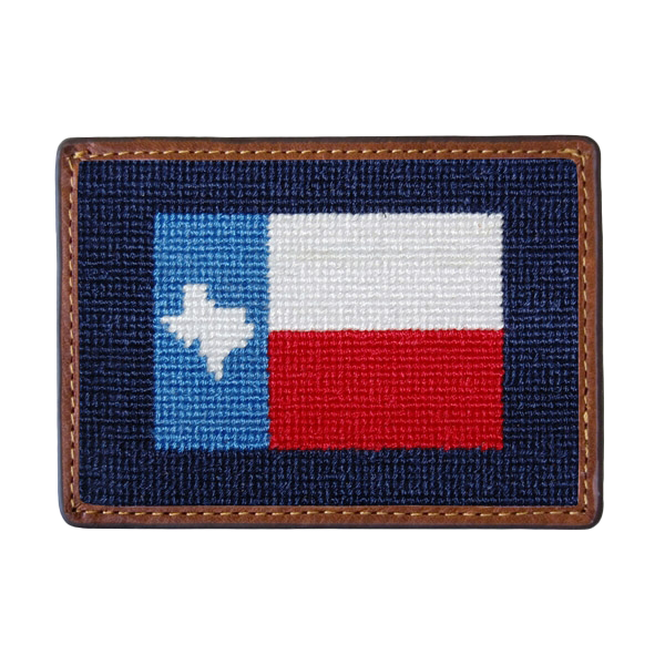 Smathers & Branson Texas Flag Needlepoint Card Wallet