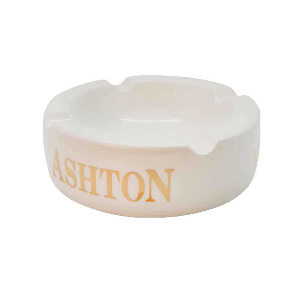 Ashton White Ceramic Ashtray Large - Holds 4 Cigars