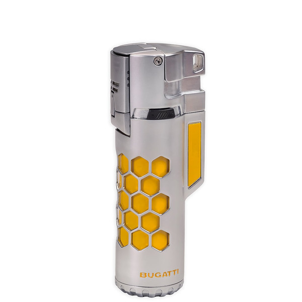 Bugatti Mirage Polished Racing Yellow / Chrome Velour - Dual Torch Lighter