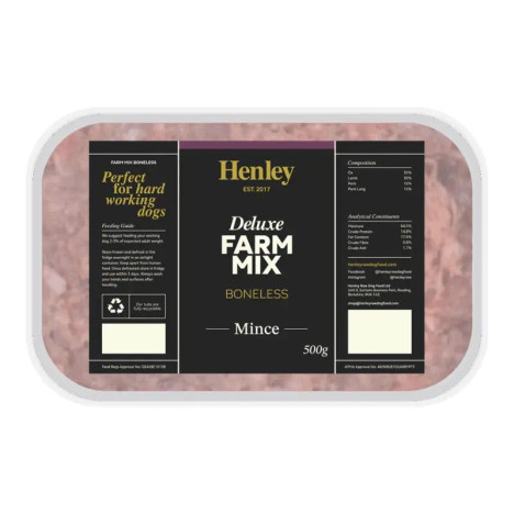 Henley RAW Deluxe Farm Mix Boneless 500g | Dunfermline Raw Dog Food
