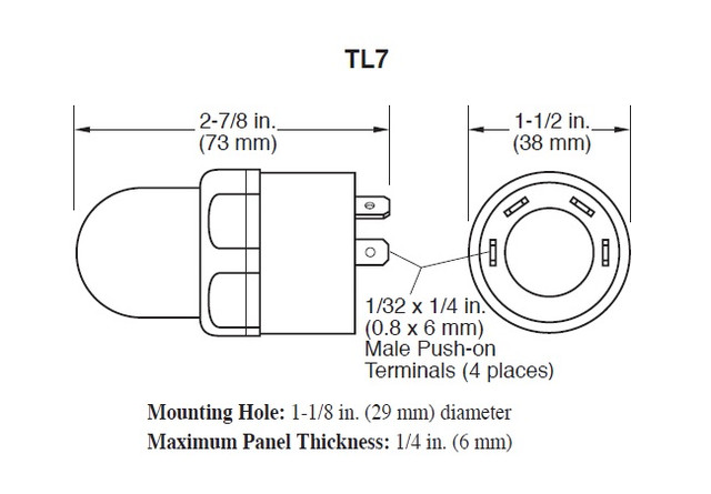 Murphy Flasher Alarm Light 12 VDC TL7-12N