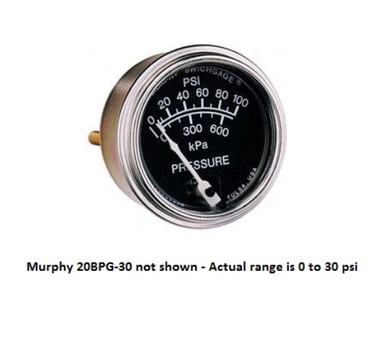 B-Series 2-Inch Pressure Murphygage Instrument 0-30 PSI by Murphy 20BPG-30