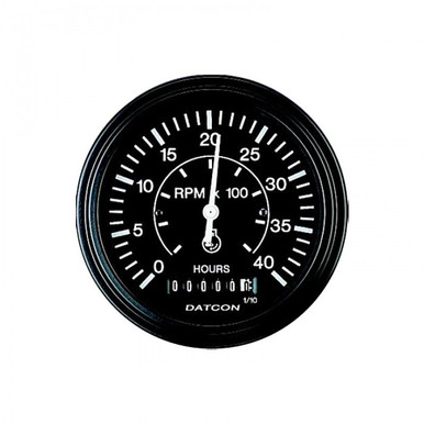 Datcon 3 3/8-in. Tachometer w/ Hourmeter Gauge 0-4000 RPM 103688