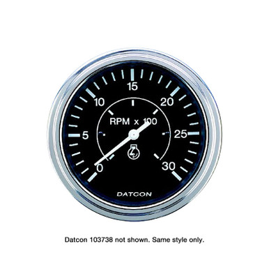 Datcon 3 3/8-in. Tachometer Gauge 0-4000 RPM Polished 103738