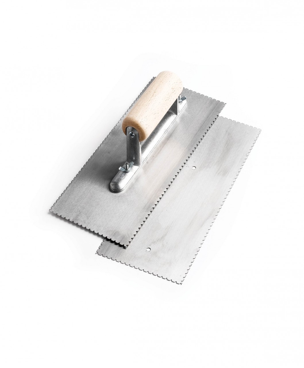 Wooden Trowel Handle with 2 spare 2mm x 6mm Blades | Floormart.co.uk