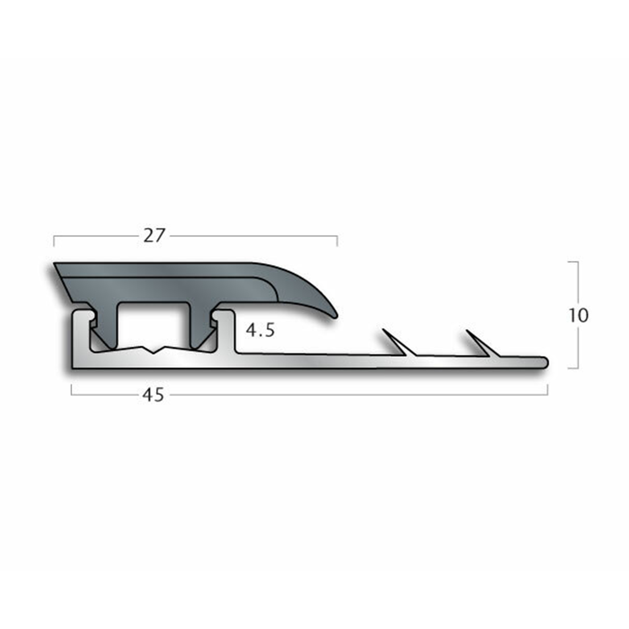 Gradus FT27 AFT45 Clip Top Transition 2.5m | Floor Transition Strip