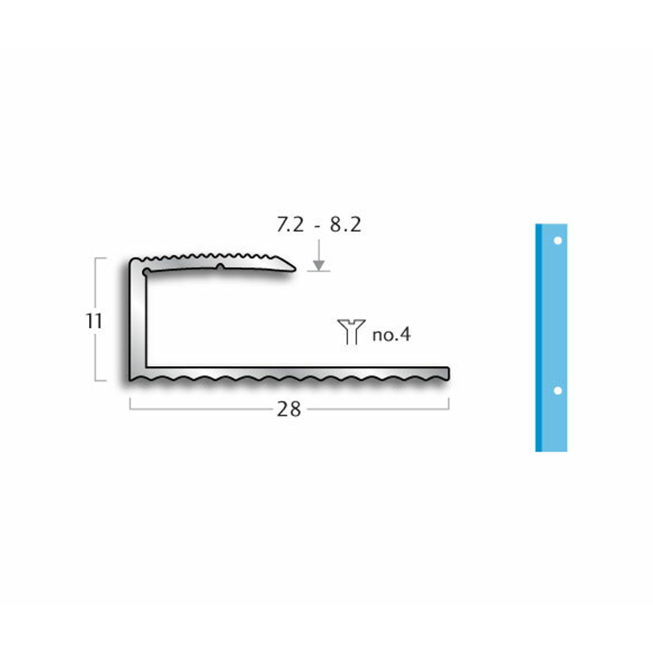 Gradus ET210 Aluminium Square Edge Trim 2.7m | Floormart