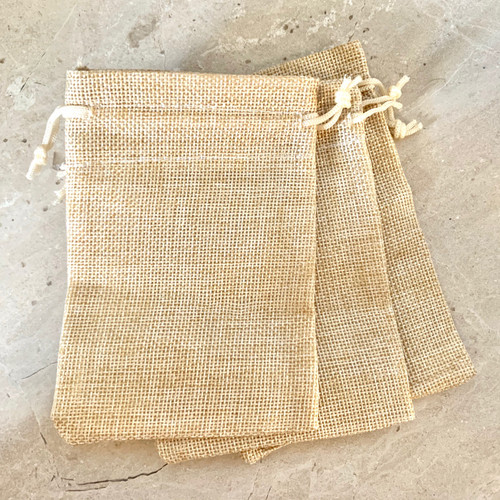 HESSIAN POUCH | PEACE LOVE CRYSTALS