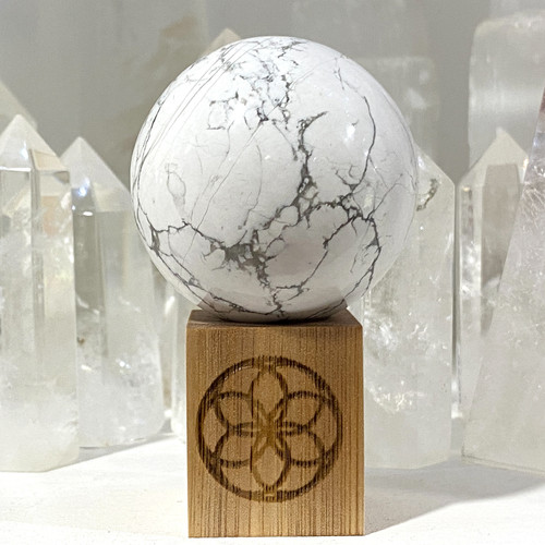WHITE HOWLITE SPHERE | PEACE LOVE CRYSTALS