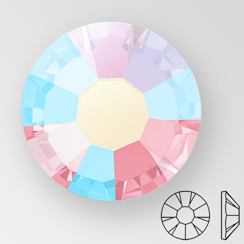 ss20 LIGHT ROSE AB - PRECIOSA MAXIMA Flat Back, 15 facets, foiled ...