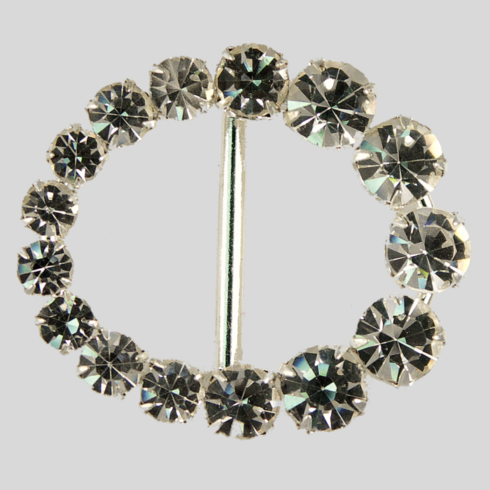Oval Graduated Rhinestone Buckle Crystal Silver, 44x38mm Outside ...