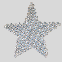 Rhinestone Star patch, Machine cut Crystal stones, Silver plating ...
