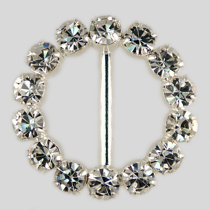 Round Rhinestone Buckle Crystal Silver, 37mm Outside Dimension, 24mm ...