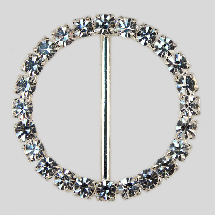 Round Rhinestone Buckle Crystal Silver, 57mm Outside Dimension, 44mm ...