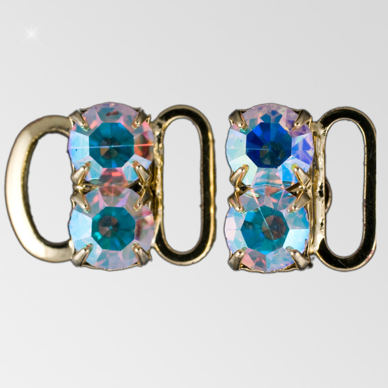 0.5 inch 2x2 Crystal AB Gold Closure, ss29 - BEAD & TRIM